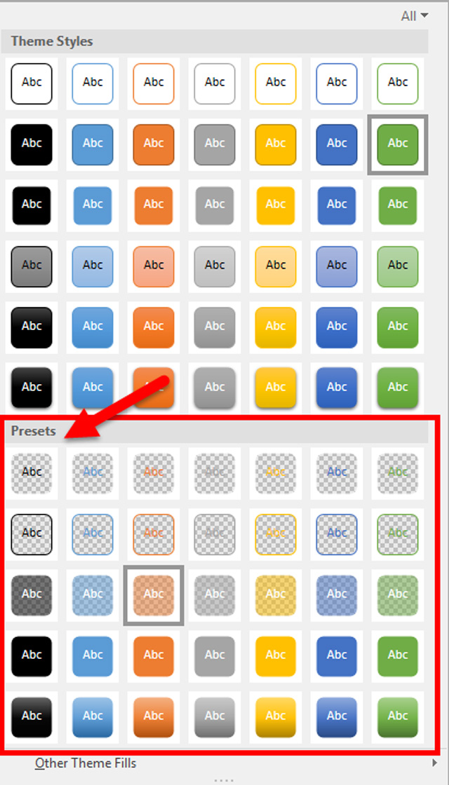 "New" Shape Styles Presets - The PowerPoint Blog