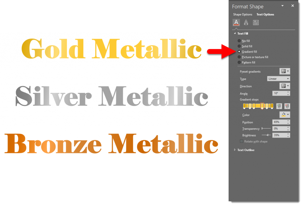 PowerPoint Metallic Text - The PowerPoint Blog