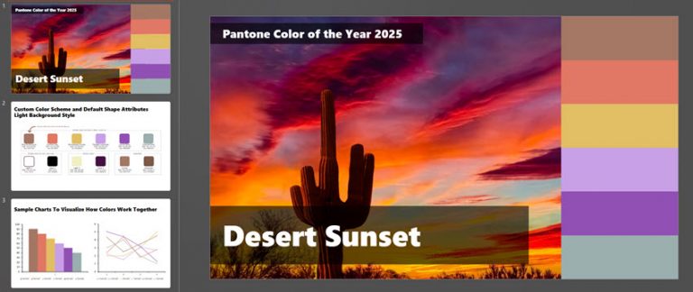 Free PowerPoint Color Schemes Based on the Pantone 2025 Color of the ...