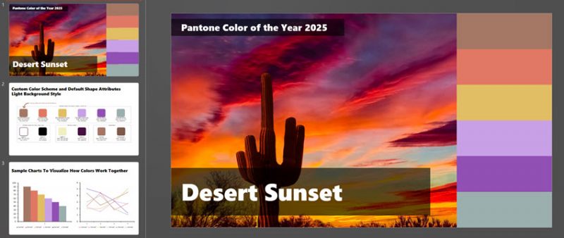 Free PowerPoint Color Schemes Based on the Pantone 2025 Color of the ...