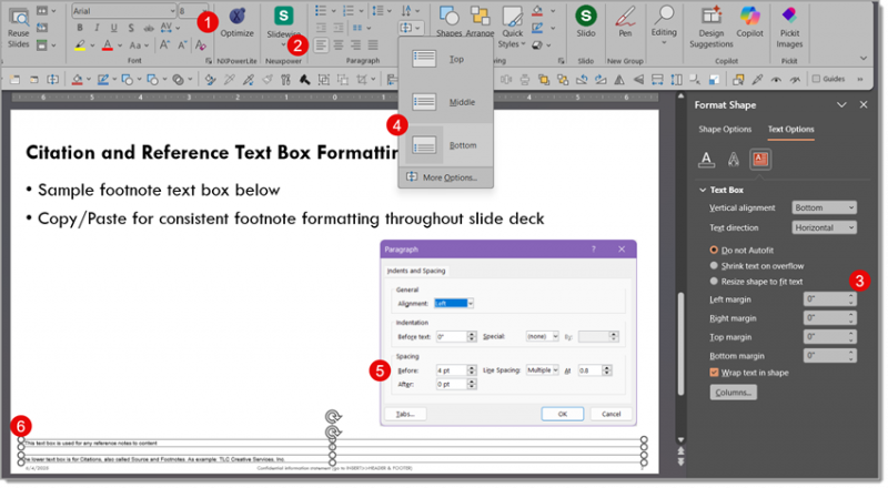 How We Setup Reference and Source Text Boxes - The PowerPoint Blog