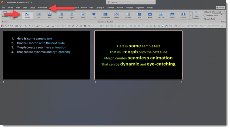 Morph Bullet List to Number List - The PowerPoint Blog